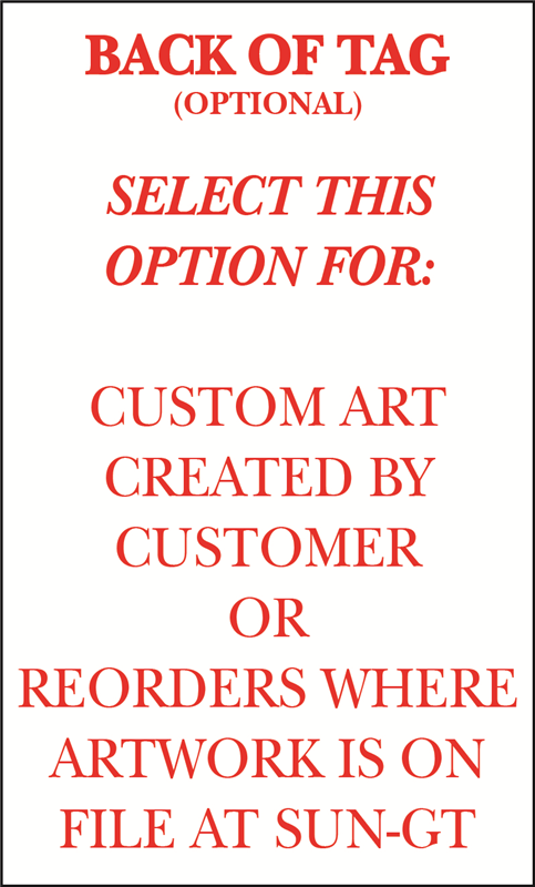 Backflow Tags - ONE COLOR