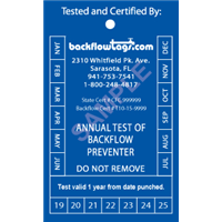 Backflow Tags - ONE COLOR
