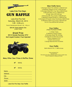 Jumbo Size Tickets - Black Ink, can be used for Gun Tickets