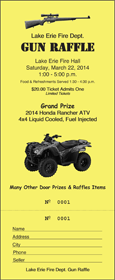 Jumbo sized raffle tickets modified with your text, logo, or own design.